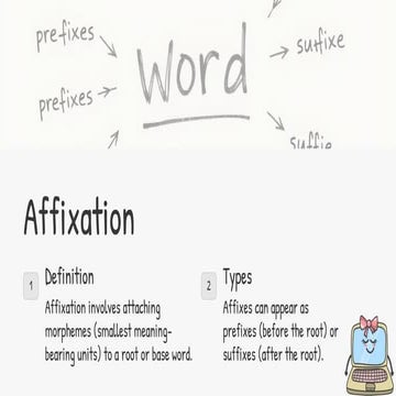 Affixation, Prefixes, Suffixes, Inflectional and derivational ...