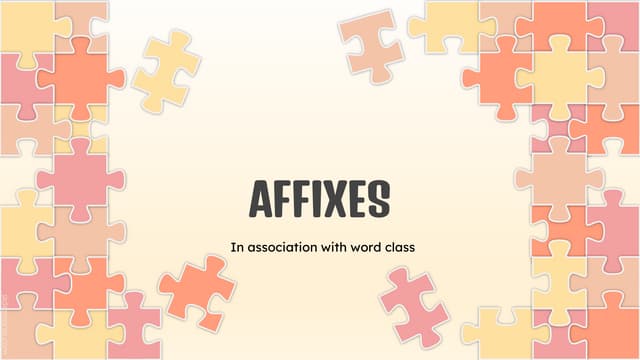 Prefixes and suffixes ppt | PPTX