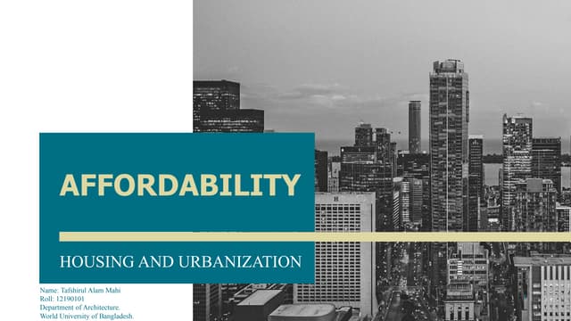 Key Factors of Affordability in Bangladesh_MaHi.pptx | Government Support and Welfare ...