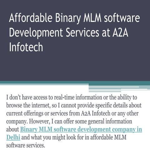 The Importance of Selecting the Right Binary MLM Software | PPTX