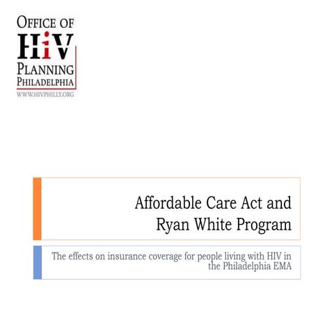 Affordable Care Act and Ryan White Program | PPTX