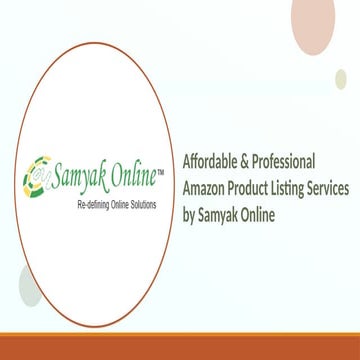 Affordable & Professional Amazon Product Listing Services by Samyak ...