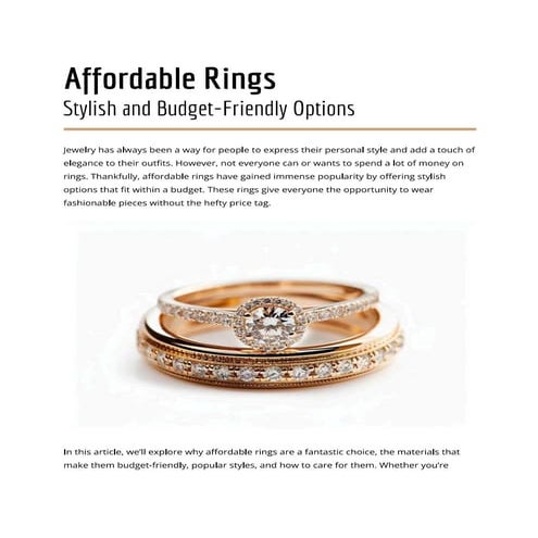 Affordable Rings: Stylish and Budget-Friendly Options | PDF