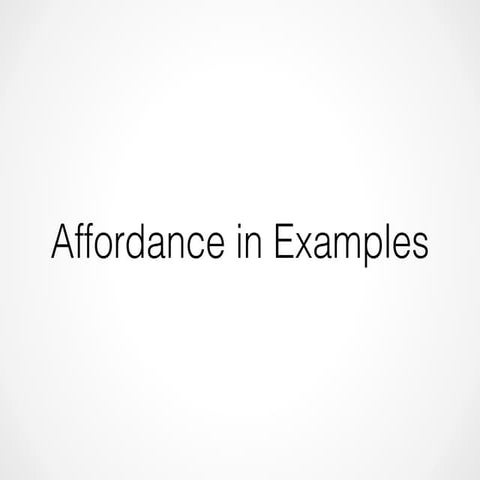 Affordance in Examples | PDF