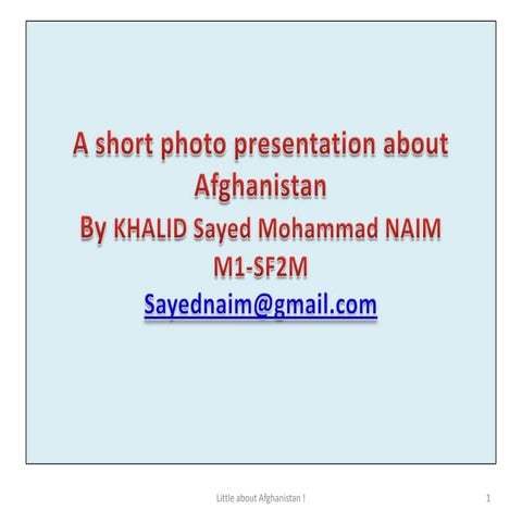 PPT presentation of afghanistan | PPTX