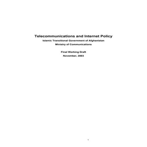 Afghanistan telecompolicy english | PDF