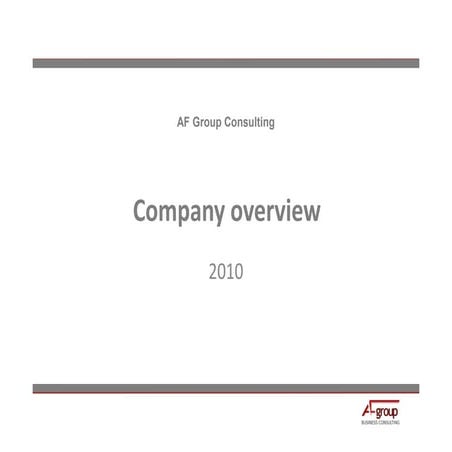 Af Group Consulting Company Profile | PDF