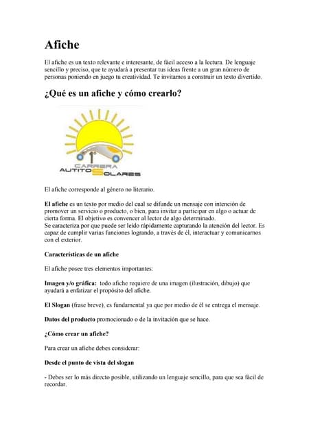El afiche estructura e importancia | PDF