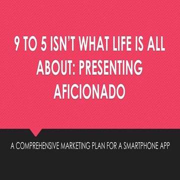 9 to 5 isn't What Life is All About: Presenting Aficionado | PPT