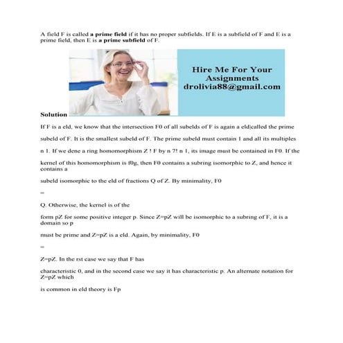 A field F is called a prime field if it has no proper subfields- If E.docx