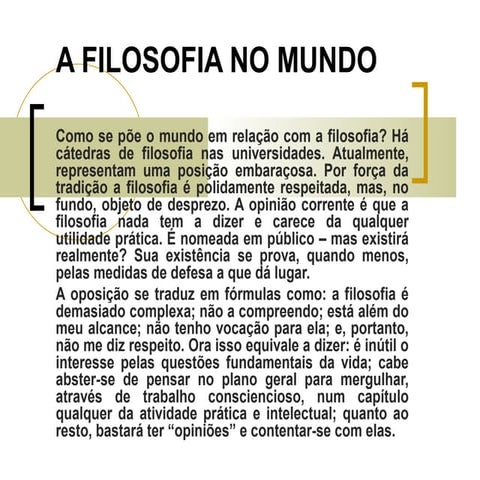 A filisofia do mundo | PPT
