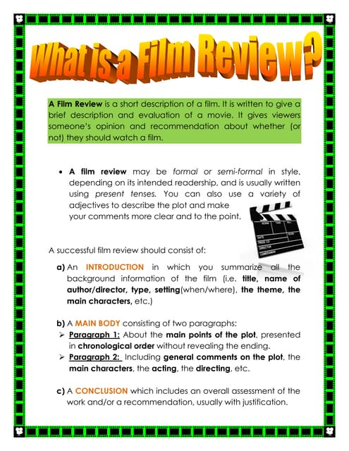 Film review project template | PPT | Documentary | Genres