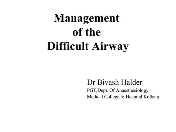 Difficult airway | PPT