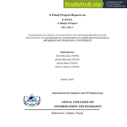 A Final Project Report On E-FUEL Engineering Thesis- Pokhara University ...