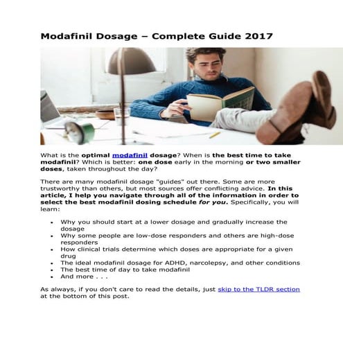 Modafinil Dosage – Complete Guide 2017 | PDF
