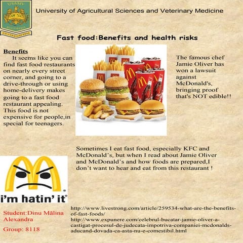 Fast food-Benefits and health risks | PPT