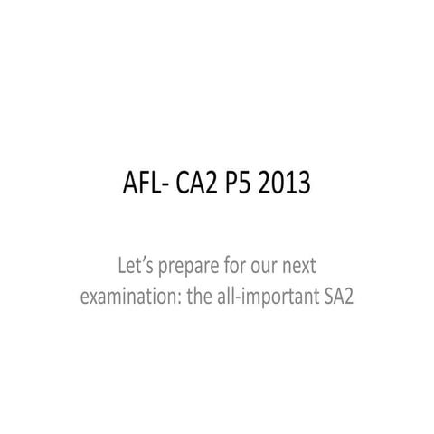 Afl ca2 p5 2013 parallel | PPT