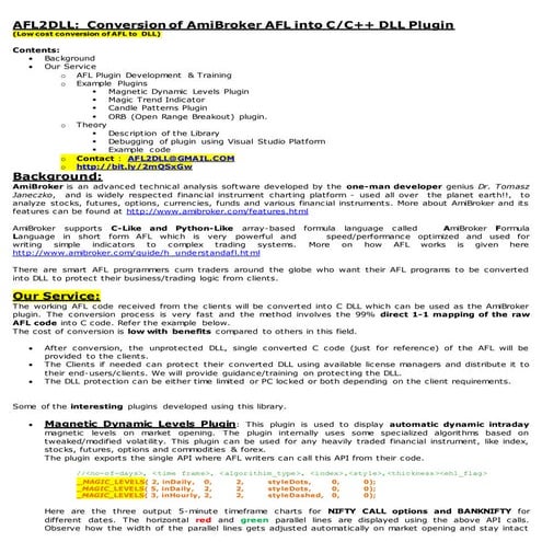 AmiBroker AFL to DLL Conversion | DOCX