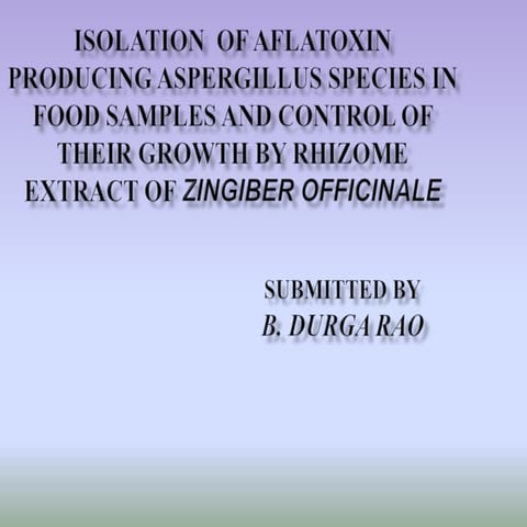 Aflatoxin (1) | PPTX