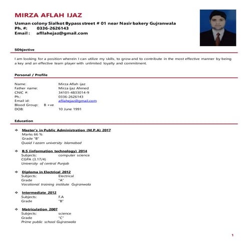 Amjad Hussain CV | PDF
