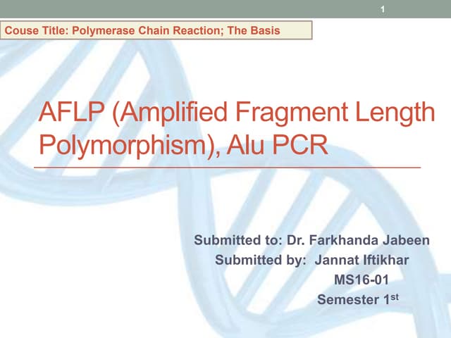 Aflp Amplified Fragment Length Polymorphism Alu Ppt