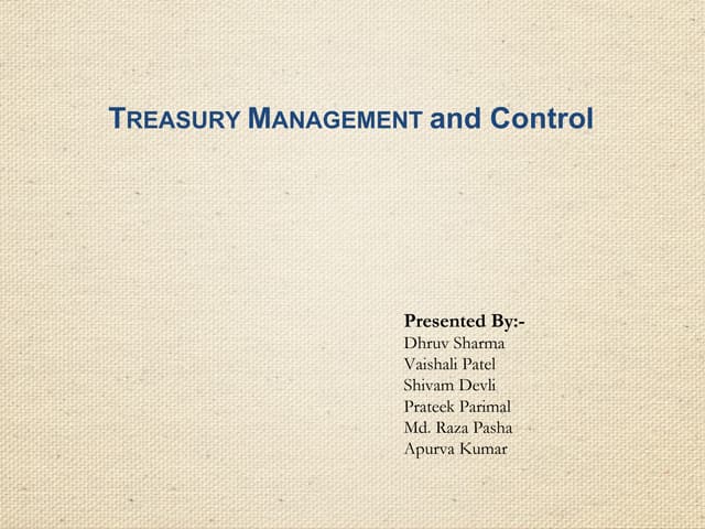 Chapter 2 Organization Structure of a Treasury | PPTX