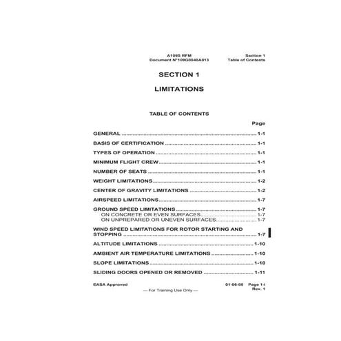 Afm for agusta 109 fm a109 s.241100009 | PDF