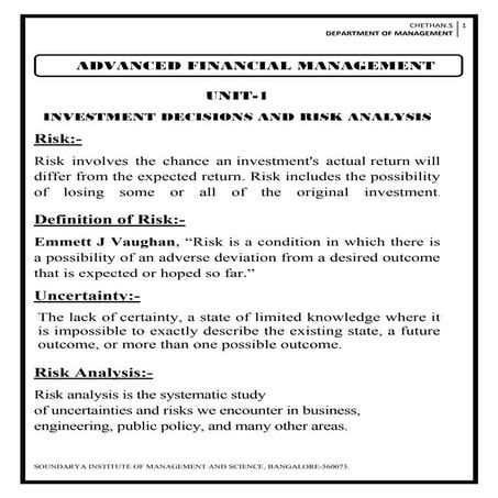 Advanced financial management notes | PDF