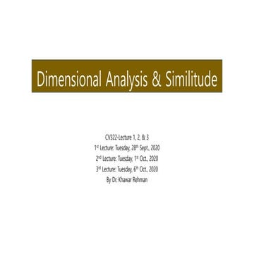 Fluid Mechanics Chapter 5. Dimensional Analysis and Similitude | PDF