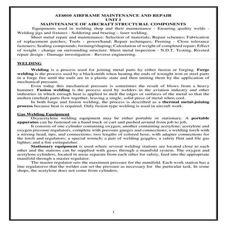 Airframe Maintenance and Repair | PDF