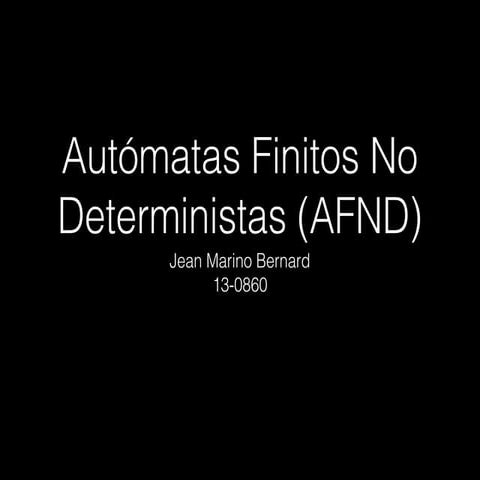Automata Finito No Determinista | PPT