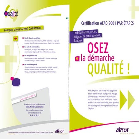 Certification AFAQ 9001 par Etapes | PDF | Resume Writing and Advice ...