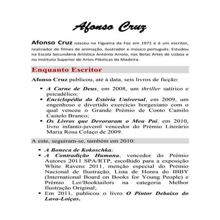 Afonso cruz | DOCX