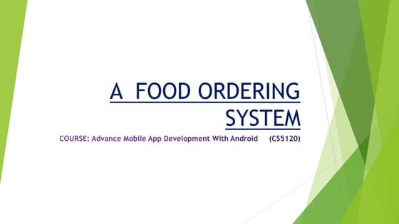 Online food ordering System projectppt.pptx | Bars & Restaurants ...
