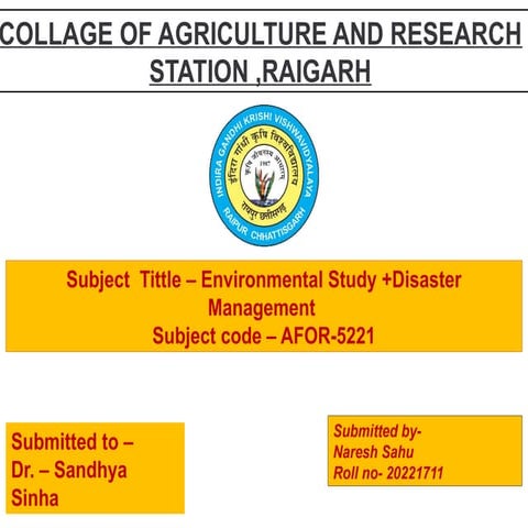Environmental studies and disaster management | PPTX