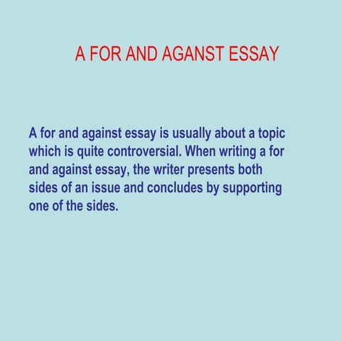 A for and against composition | PPT