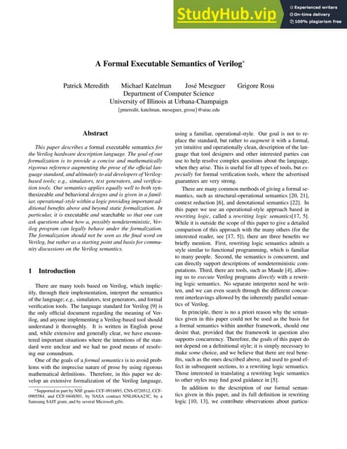 A Formal Executable Semantics Of Verilog Pdf 5171