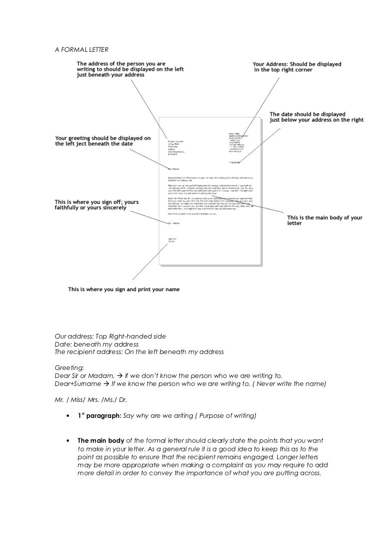 A Formal Letter A Formal Letter