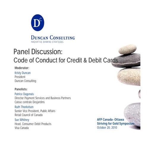 AFPC Ottawa- Card Code Of Conduct- Moderator Slides- Oct2010 | PDF