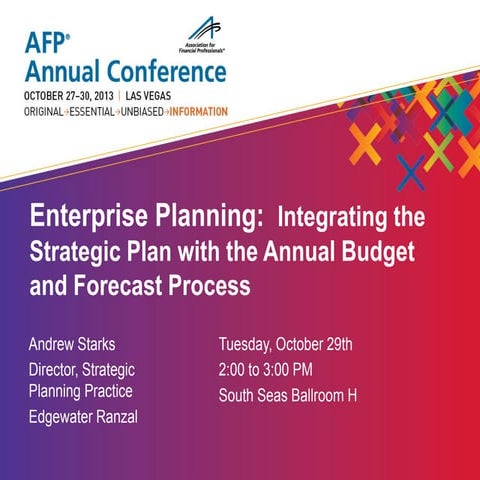 Enterprise Planning: Integrating the Strategic Plan with the Annual ...