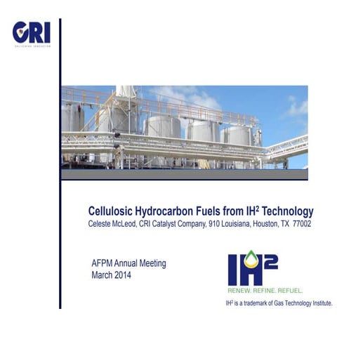 Hydrocarbon Transportation Fuels From Wood - IH2 Technology ...