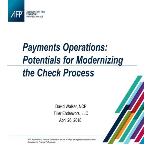 Payments Operations Potentials for Modernizing the Check Process | PPT