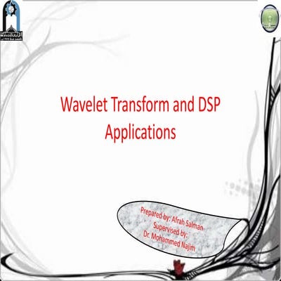 Wavelet Transform And Dsp Applications Ppt 2770