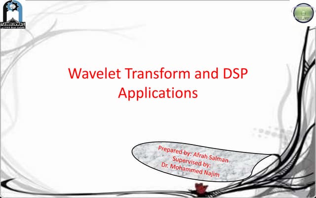 Wavelet Transform And Dsp Applications Ppt 2770