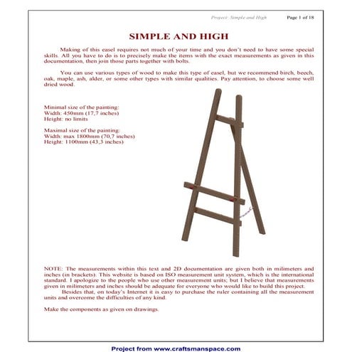 A frame tripod easel plan | PDF