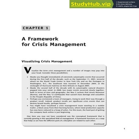 A Framework For Crisis Management | PDF