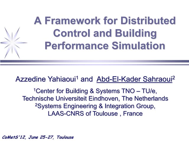 A Framework For Distributed Control And Building Performance Simulation