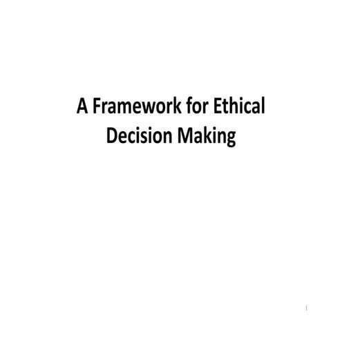Ethical Decision Making Process | PPTX