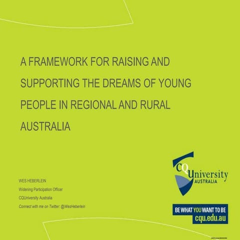 A framework for raising and supporting the dreams of young people in ...
