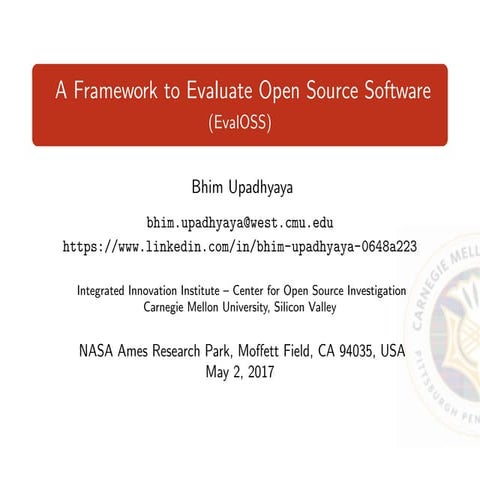 Evaloss A Framework To Evaluate Open Source Software Ppt